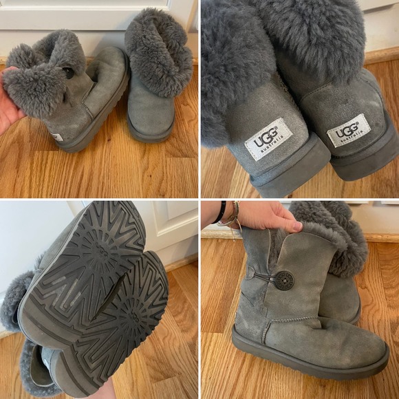 UGG | Shoes | Womens Gray Uggs Bailey Button Size 8 | Poshmark